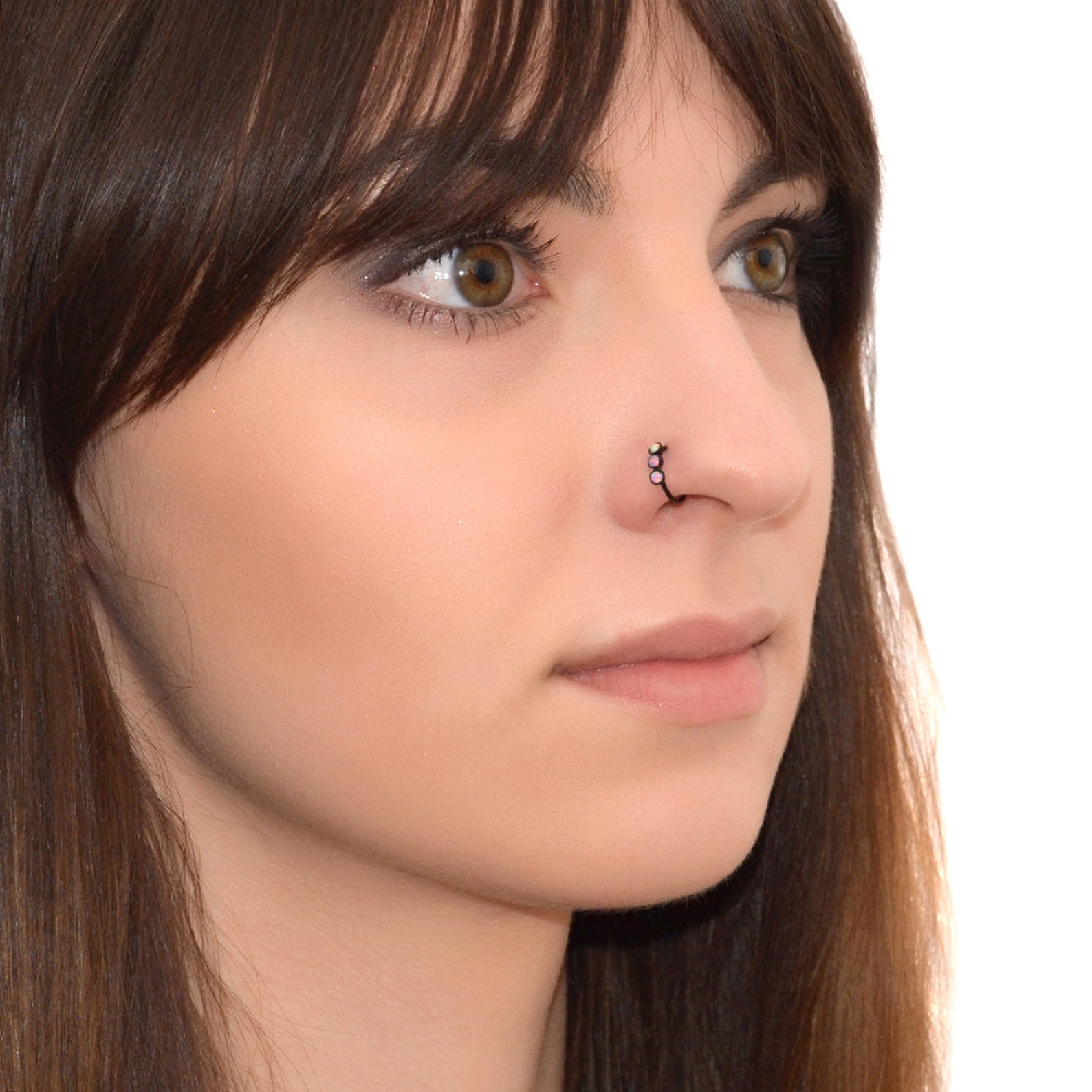 316L Surgical Steel Opal Nose Ring 20g / Nose Ring Hoop Nose - Etsy
