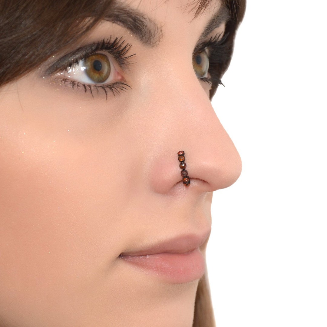 CZ Nose Ring Hoop Surgical Stainless Steel 18g / Nose Hoop, Nose ...