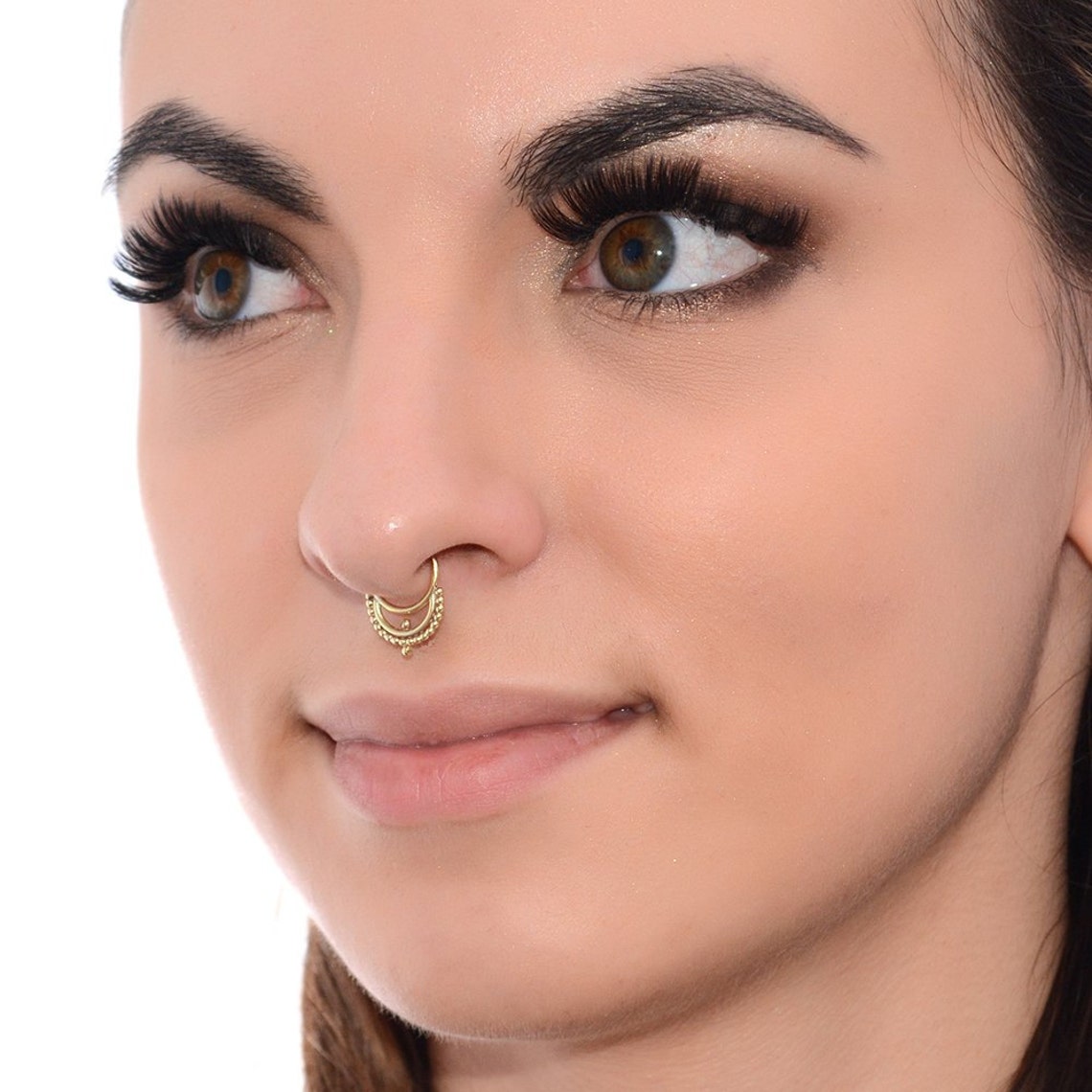 Gold Stammes Septum Ring 16g / Nippel Ring Nasenring Tribal - Etsy.de