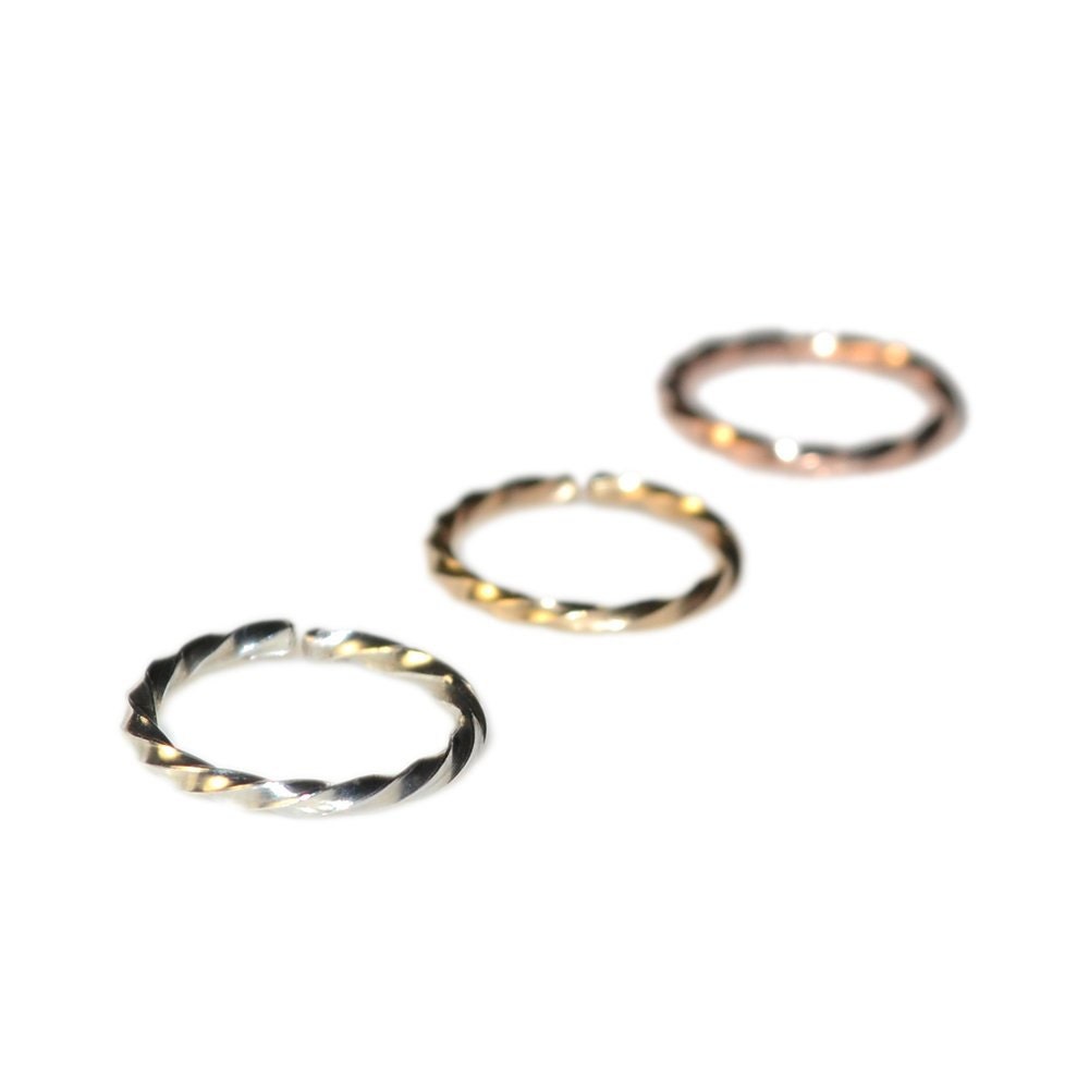 Gold Twisted Septum Ring 16g / Septum Piercing Septum Jewelry - Etsy