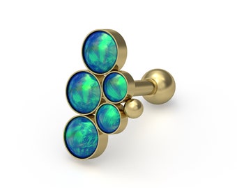 Opal Helix Curved Barbell Earring Helix Piercing Surgical - Etsy