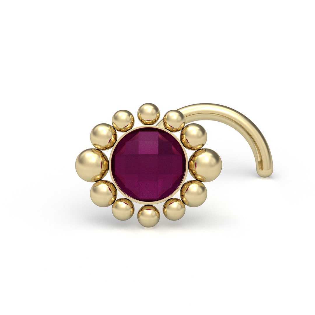 Ruby Nose Bone Surgical Steel Nose Stud Ring Nose Earring Nose - Etsy UK