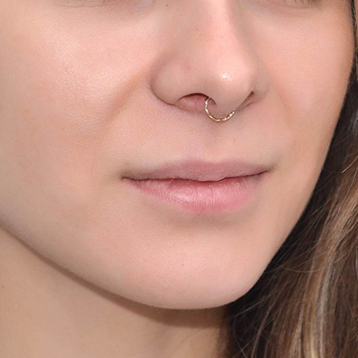 Gold Twisted Nose Ring 16g / Tragus Hoop Helix Earring Nose | Etsy