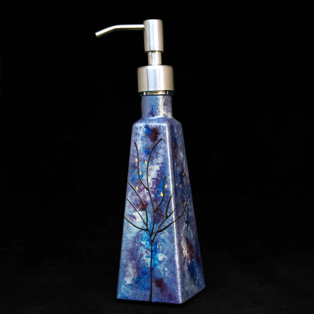Handmade Soap Dispenser in Modern Hues of Purple Blue and Silver - Etsy