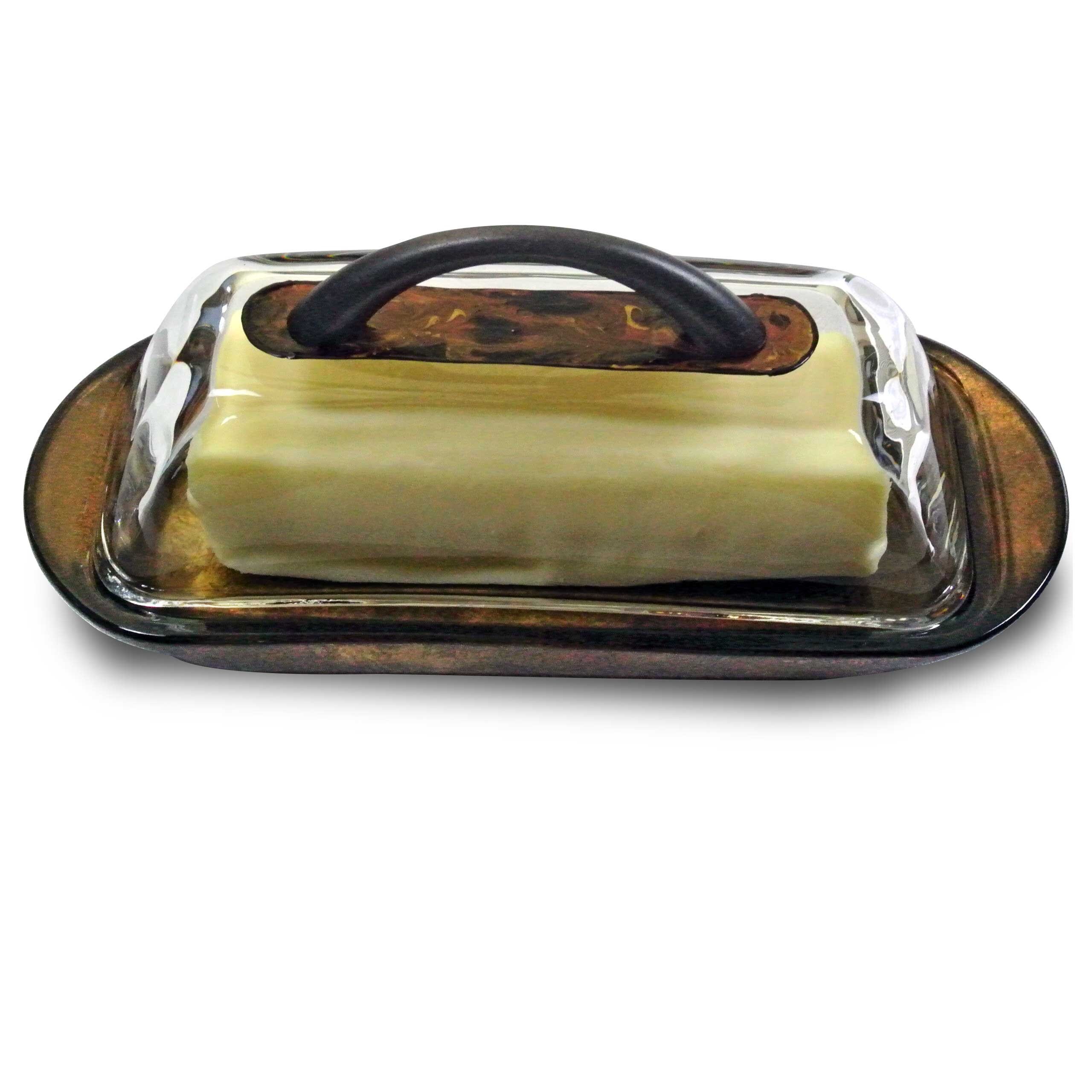 Butter Dish With Handle Hand Painted Gold Copper Black for | Etsy