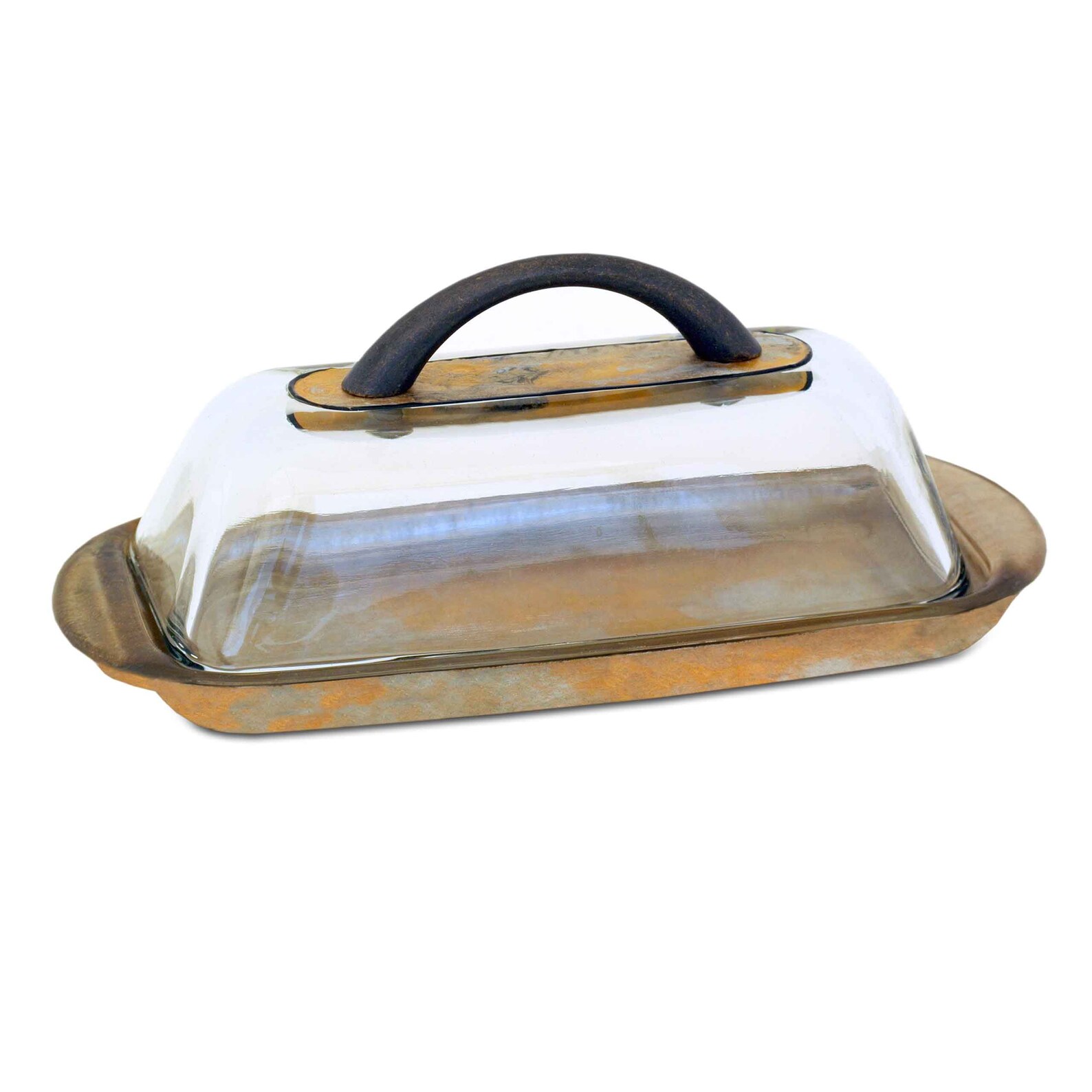 Butter Dish With Handle Hand Painted Silver and Gold for Your - Etsy