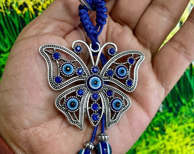Butterfly Evil Eye Keychain Evil Eye Keychain Butterfly - Etsy