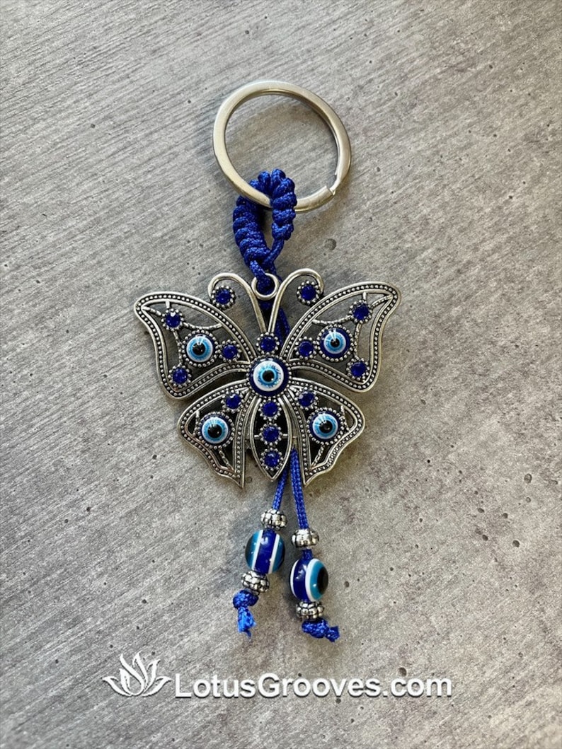 Butterfly Evil Eye Keychain Evil Eye Keychain Butterfly - Etsy