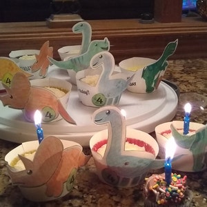 Dinosaur Theme Cupcake Wrappers Printable + Editable Template on Google ...