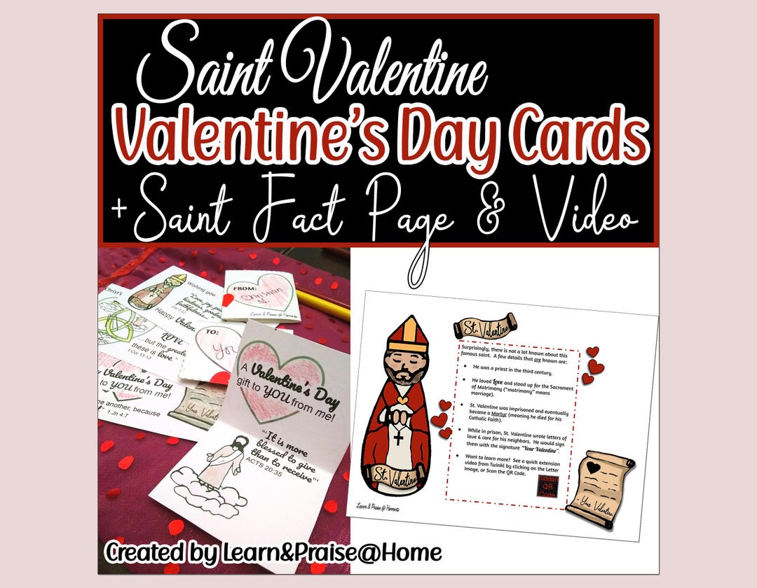 Printable Catholic Saint Valentine's Day Cards st. Valentine Fact Page ...