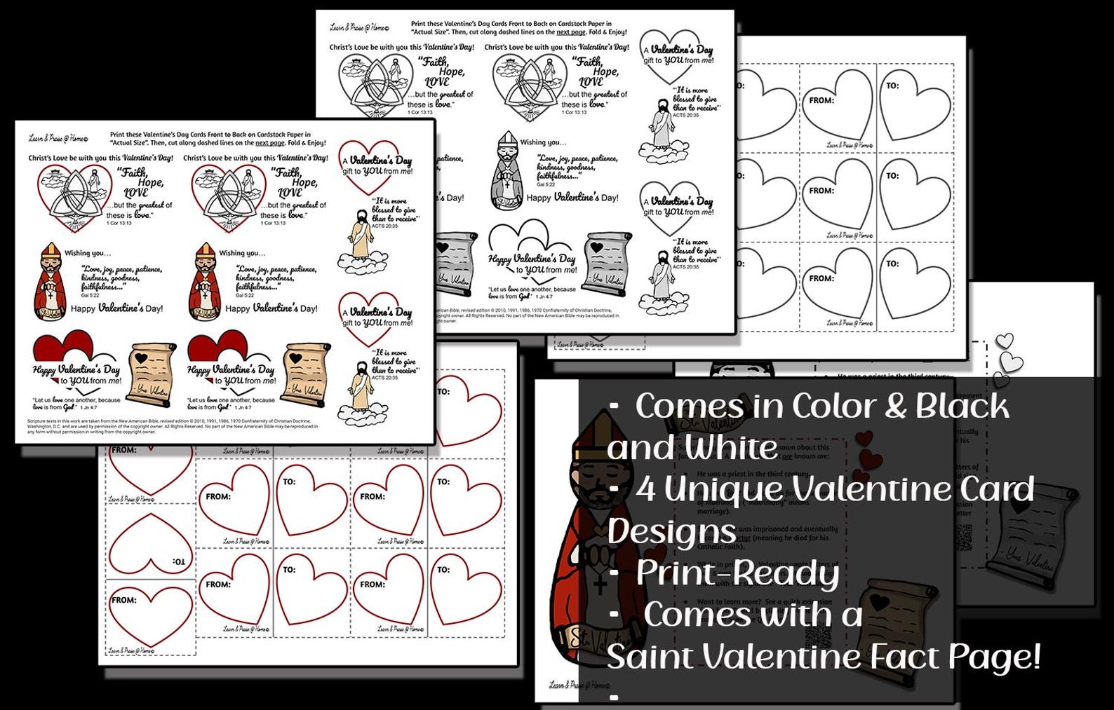 Printable Catholic Saint Valentine's Day Cards st. Valentine Fact Page ...