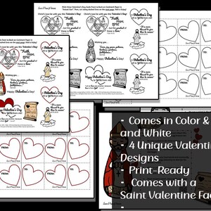 Printable Catholic Saint Valentine's Day Cards st. Valentine Fact Page ...