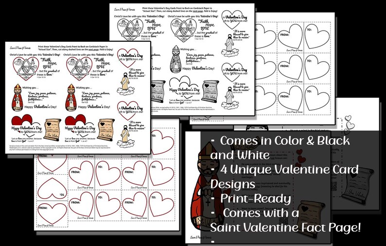 Printable Catholic Saint Valentine's Day Cards st. Valentine Fact Page ...