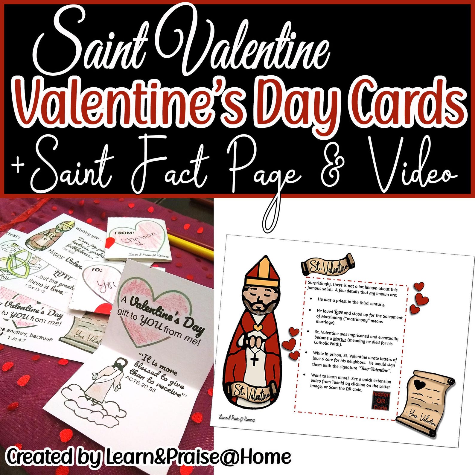 Printable Catholic Saint Valentine's Day Cards st. Valentine Fact Page ...