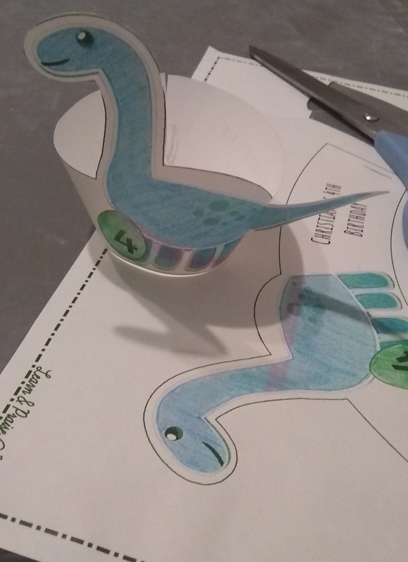 Dinosaur Theme Cupcake Wrappers Printable + Editable Template on Google ...