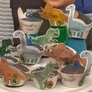 Dinosaur Theme Cupcake Wrappers Printable + Editable Template on Google ...