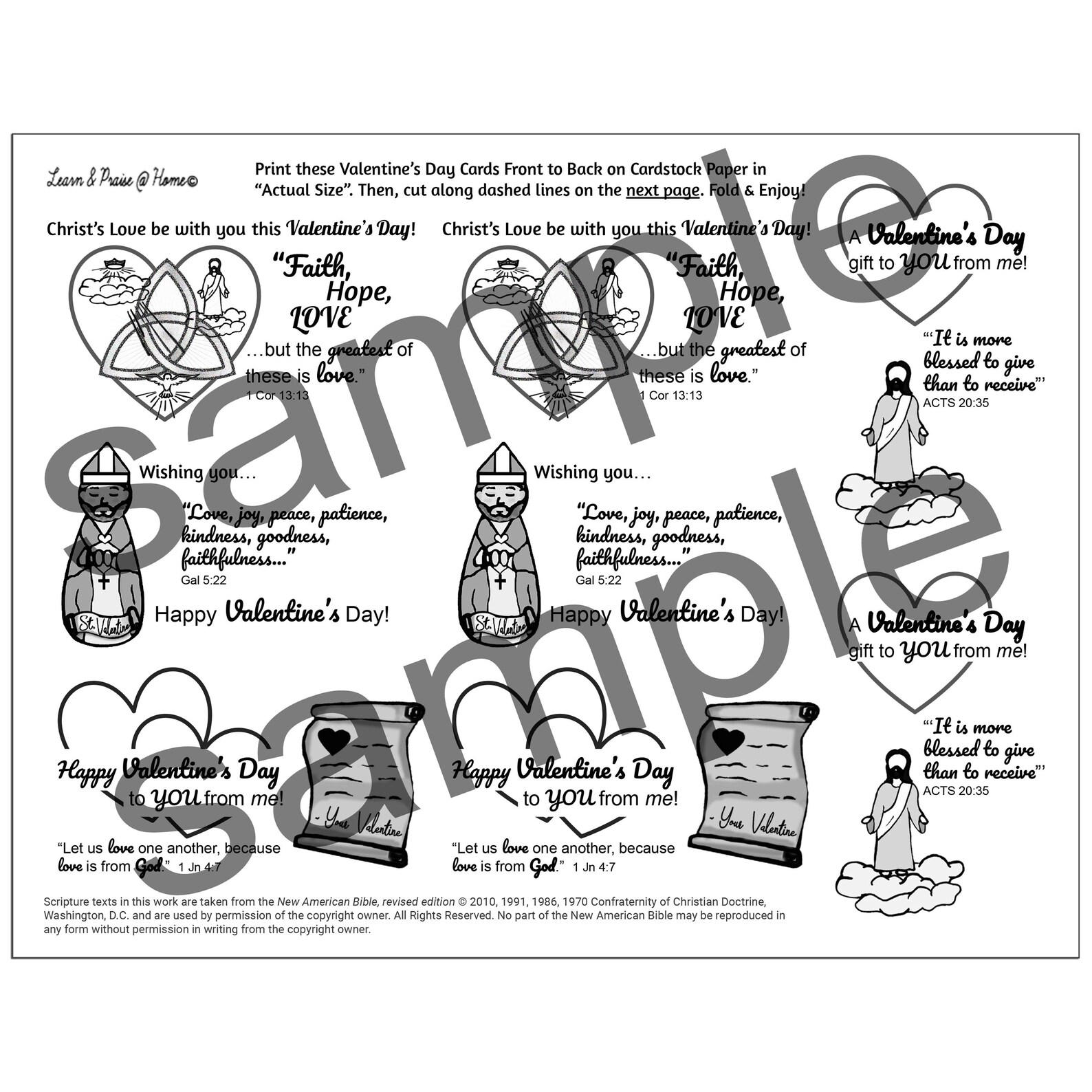 Printable Catholic Saint Valentine's Day Cards st. Valentine Fact Page ...