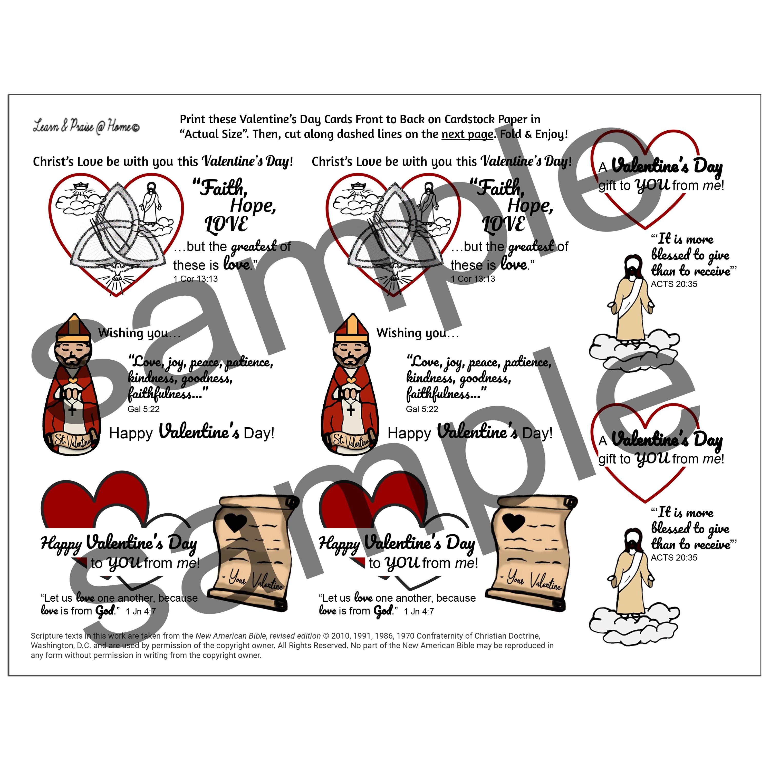Printable Catholic Saint Valentine's Day Cards st. Valentine Fact Page ...
