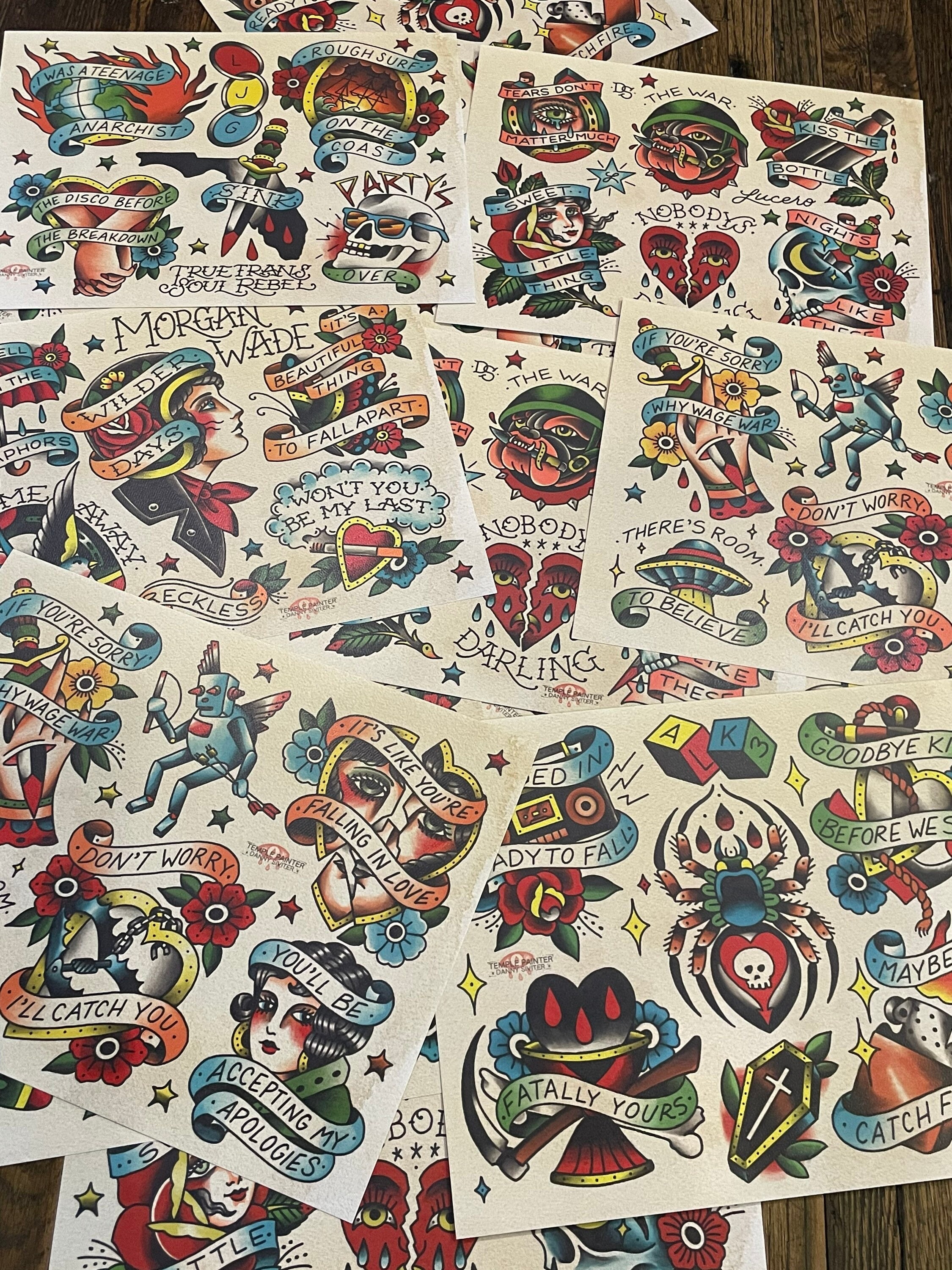 AFI Horror Punk Hardcore Traditional Tattoo Flash Print - Etsy