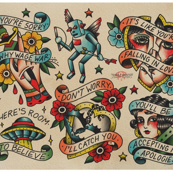 Traditional Tattoo Flash - Etsy