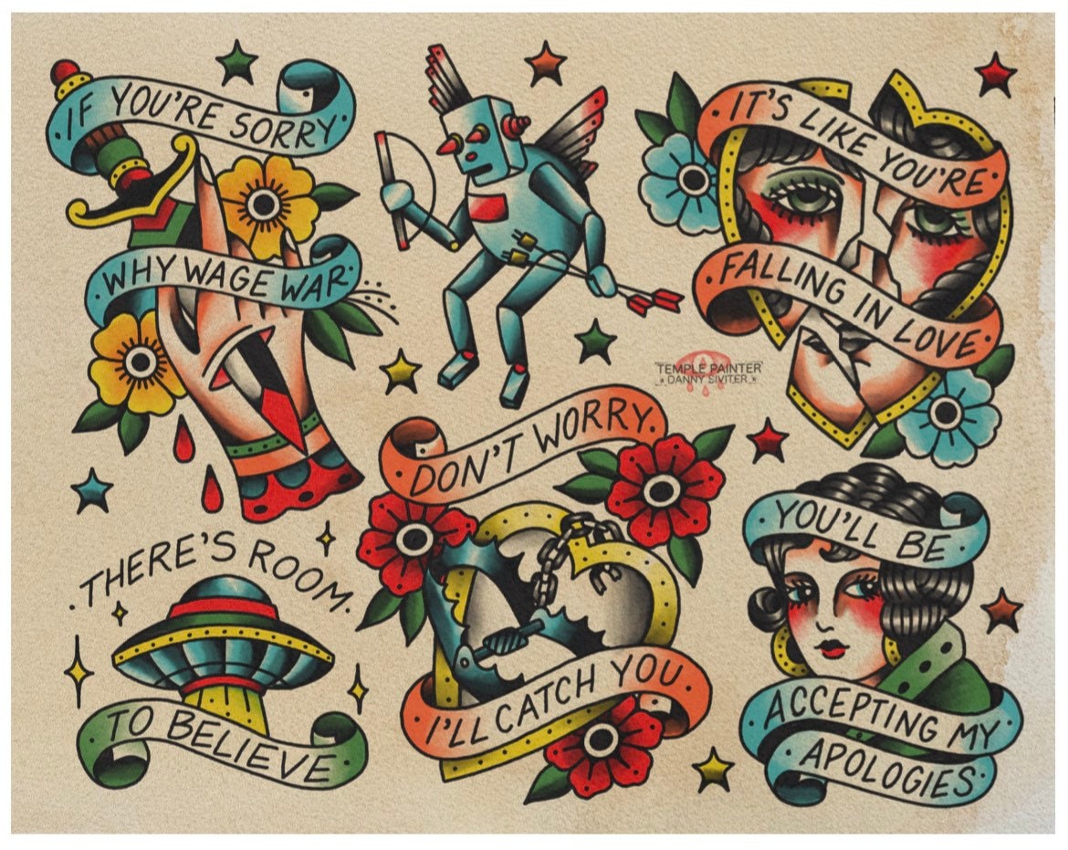 The Get up Kids Emo Traditional Tattoo Flash Print - Etsy