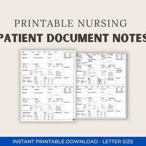 Printable Nursing Patient Document Notes - Etsy