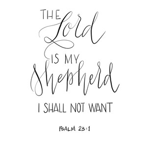 Minimalist the Lord is My Shepherd Calligraphy Art - Etsy