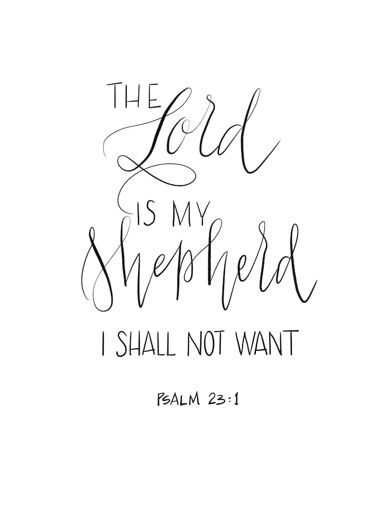 Minimalist the Lord is My Shepherd Calligraphy Art - Etsy
