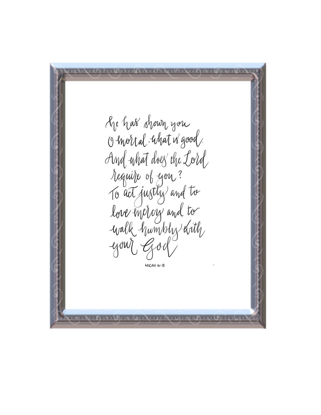 Micah 6:8, Act Justly, Original Black and White Digital Scripture ...