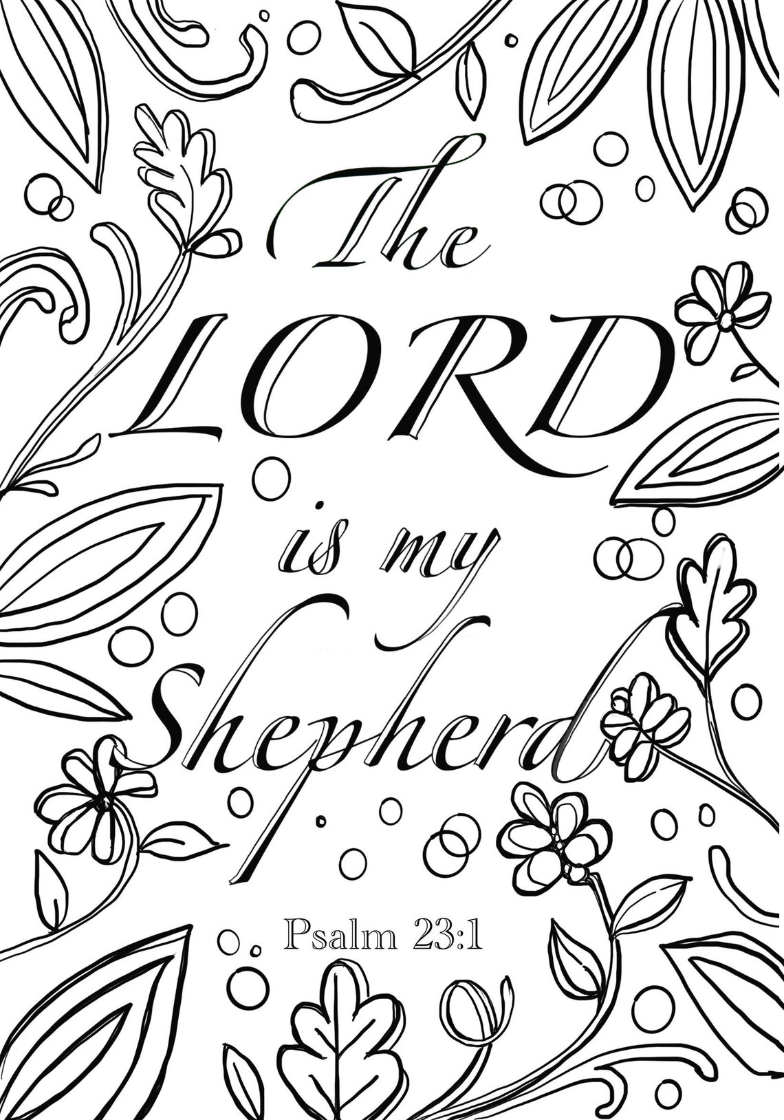 Printable the Lord is My Shepherd Coloring Sheet - Etsy