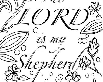 PSALM 23... the Lord is My Shepherd, Easter, Bible Journaling Traceable ...
