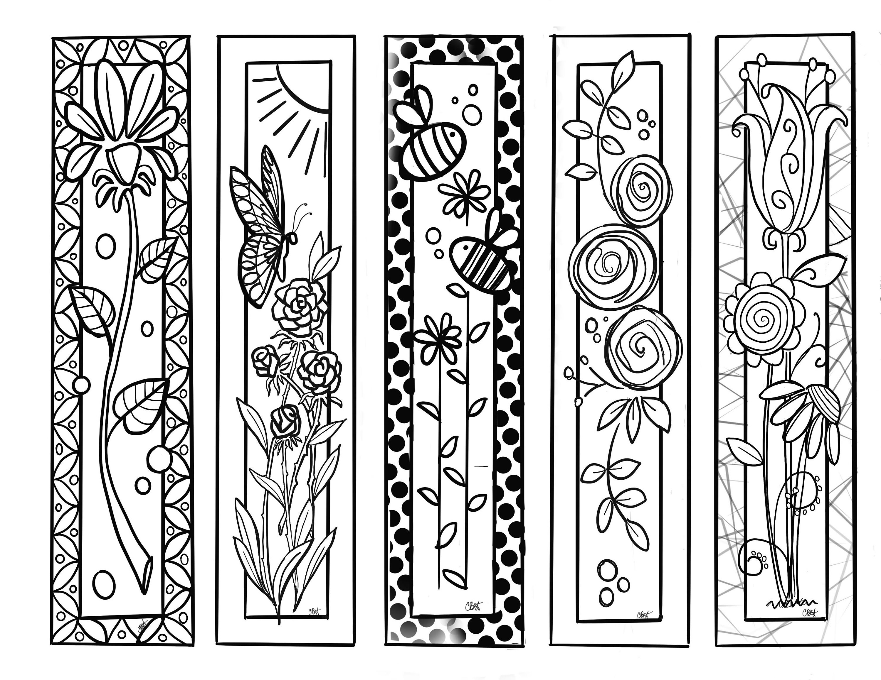 Printable Whimsical Garden Coloring Bookmarks - Digital Download ...