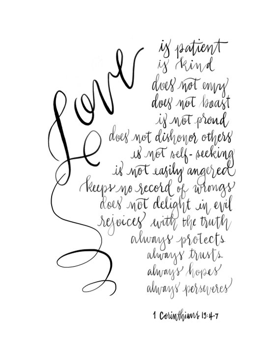 1 Corinthians 13 Love Is Patient 1 Corinthians 13 Bible Sign | Love Is