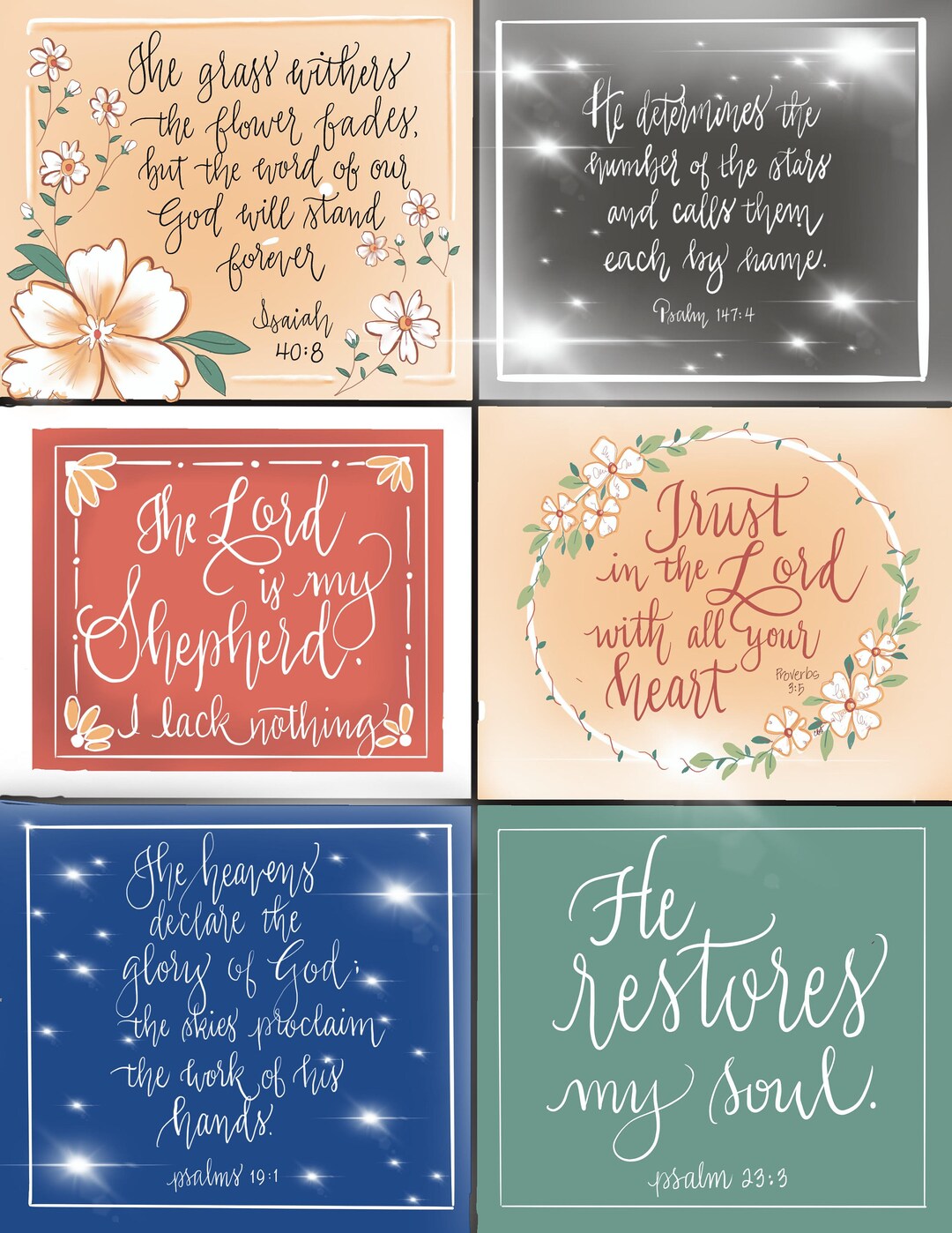 Printable Scripture Card Set, Bible Verse Cards, Bible Study Cards ...