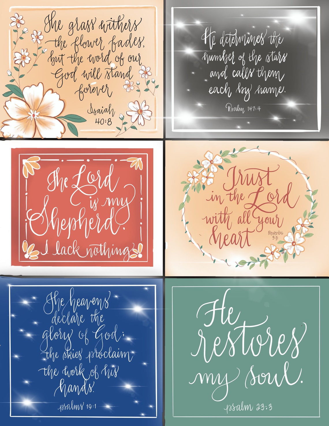 Printable Scripture Card Set, Bible Verse Cards, Bible Study Cards ...