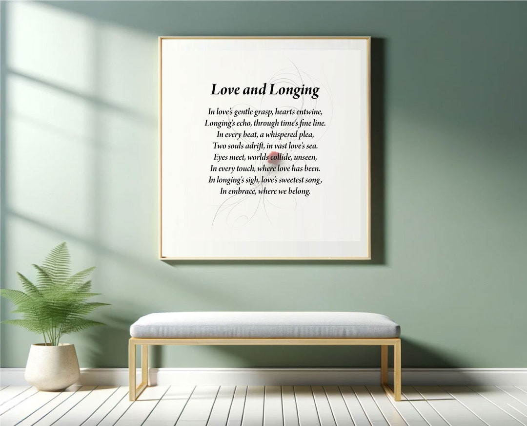 Love and Longing / Inspirational Quote Digital Wall Art / Poetry Art ...