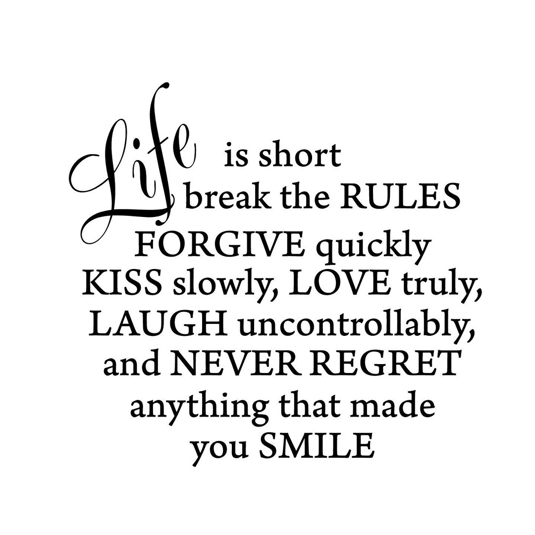 Life is Short Inspirational Vinyl Wall Quote Words Decal Stickers Home ...
