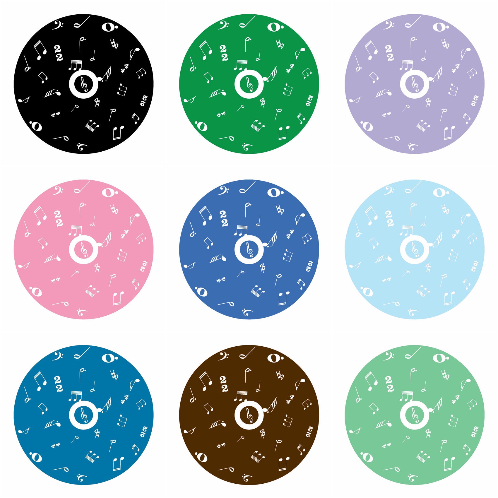 MN07 CD and Music Notes Music Note DIY Sticker Home Décor Wall - Etsy