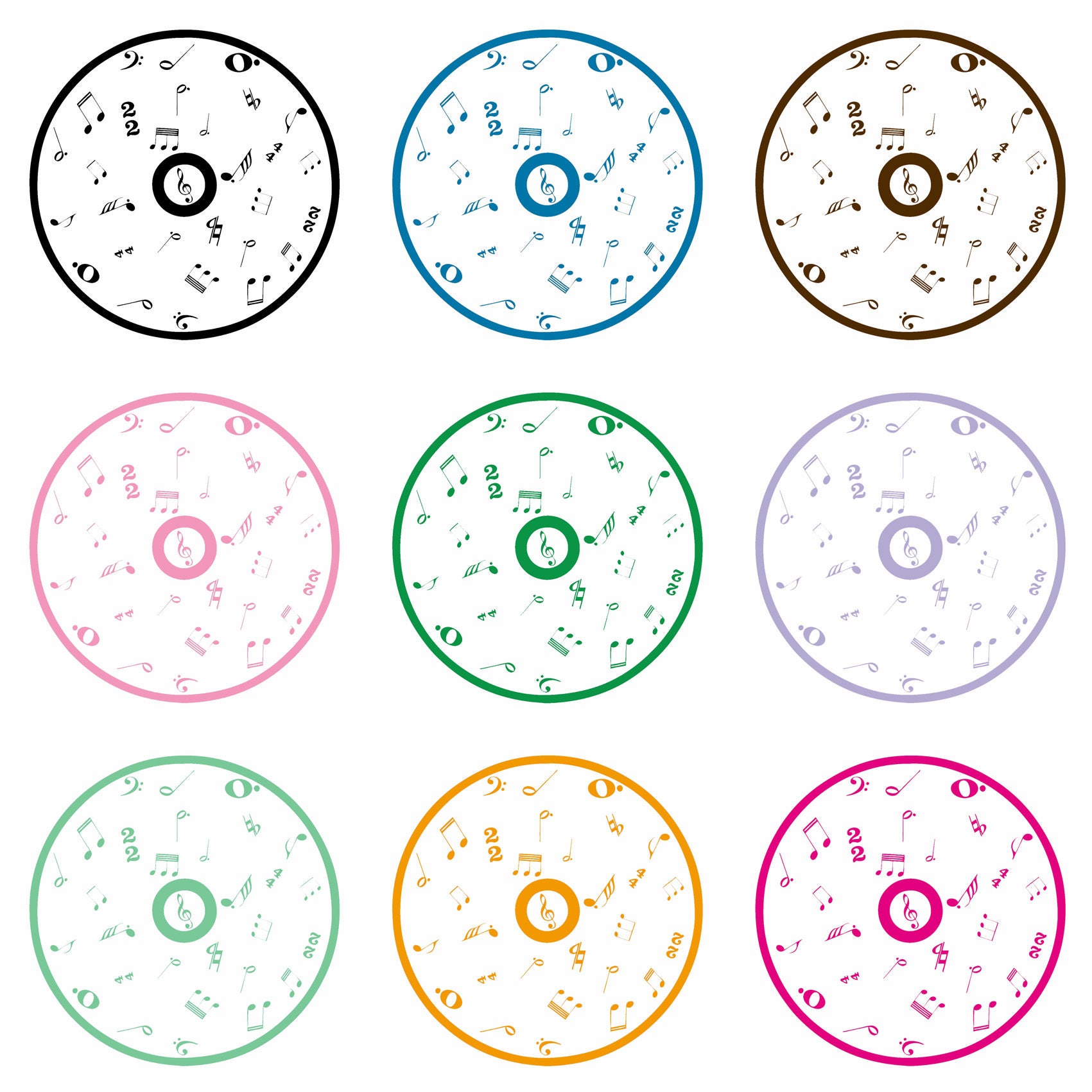 MN08 CD and Music Note Music Note DIY Sticker Home Décor Wall - Etsy