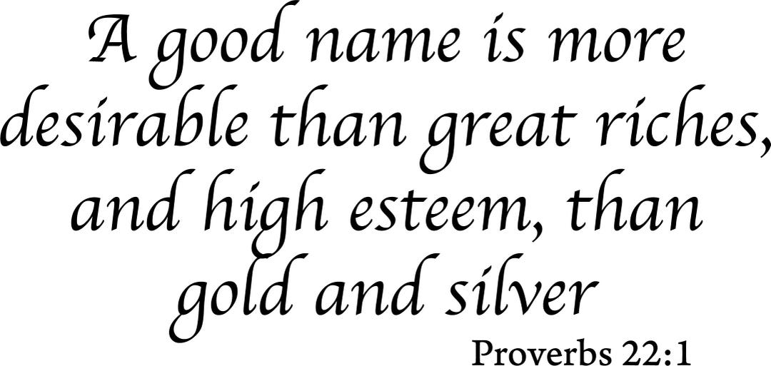 Bible Quote Proverbs 22 1 a Good Name Printable Wall Art - Etsy UK
