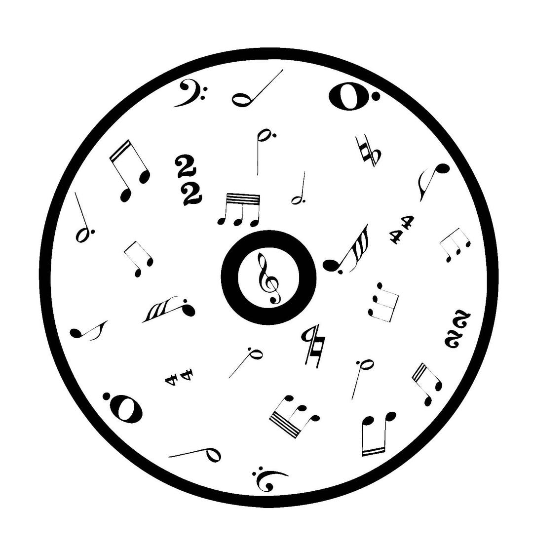 MN08 CD and Music Note Music Note DIY Sticker Home Décor Wall - Etsy