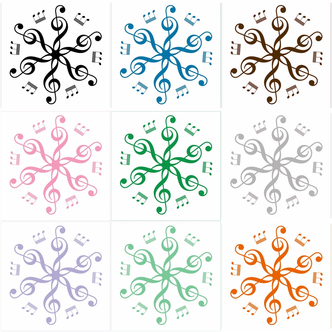 MN02 8th Note X6 Music Note DIY Sticker Home Décor Wall Art | Etsy