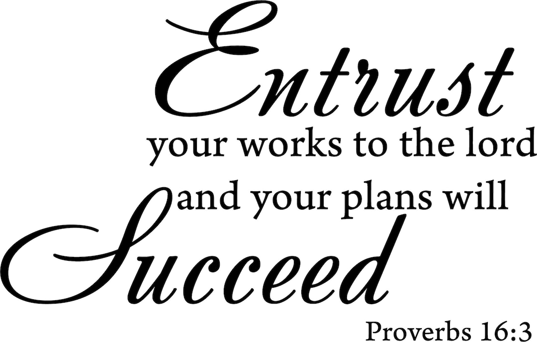 Bible Quote Proverbs 16 3 Printable Wall Art - Etsy