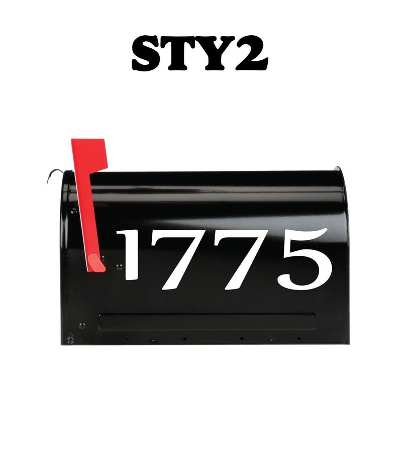 SET OF 2 Custom Mailbox Numbers Vinyl Decals Stickers Choose Size Color ...