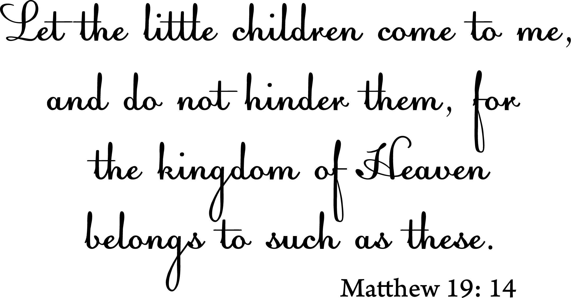 Bible Quote Matthew 19 14 Printable Wall Art - Etsy