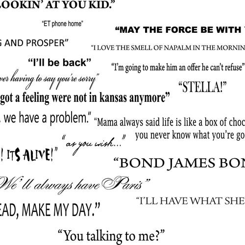 Famous Movie Quotes Wall Quotes Decal Collection Classic - Etsy