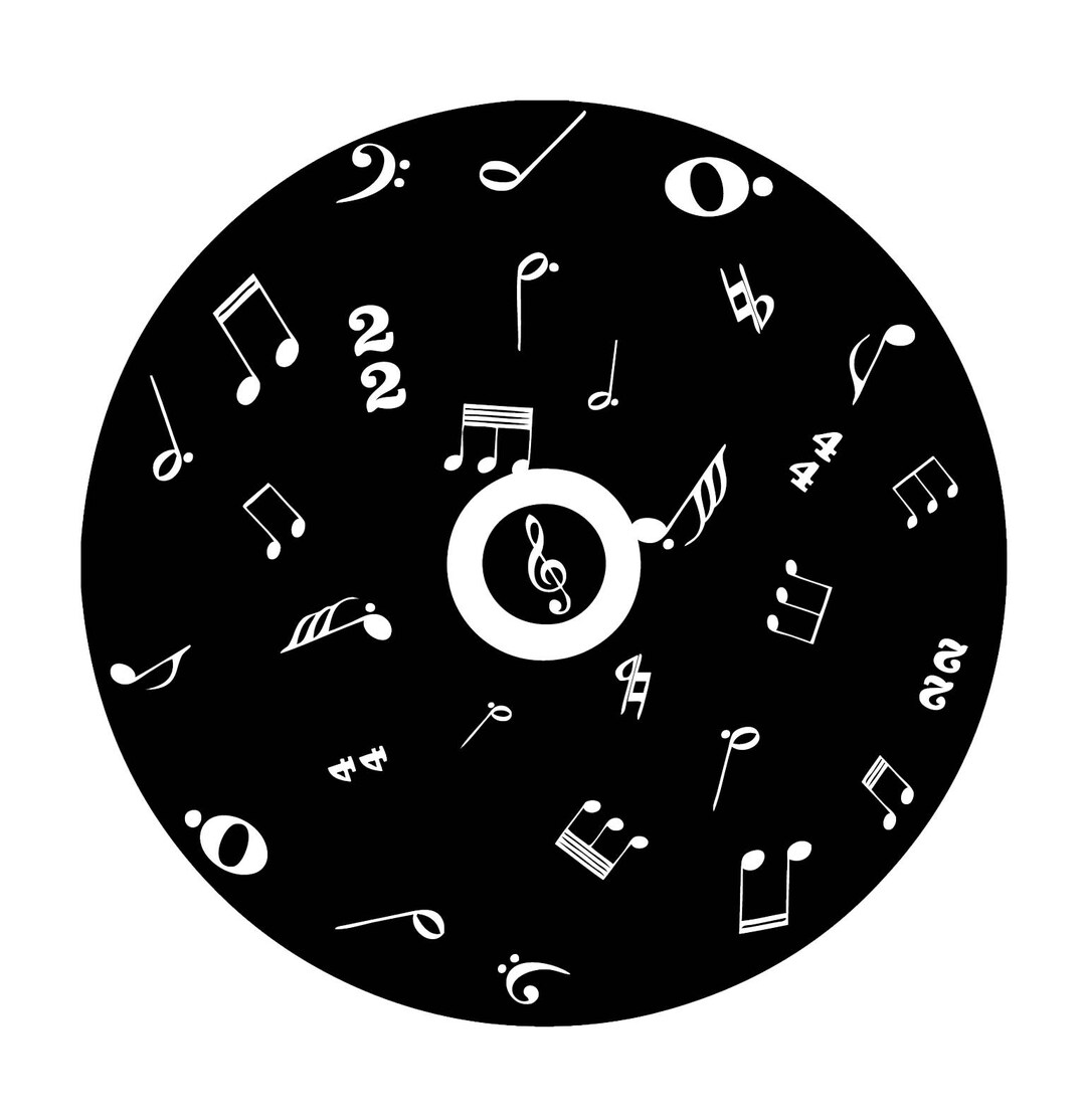 MN07 CD and Music Notes Music Note DIY Sticker Home Décor Wall - Etsy