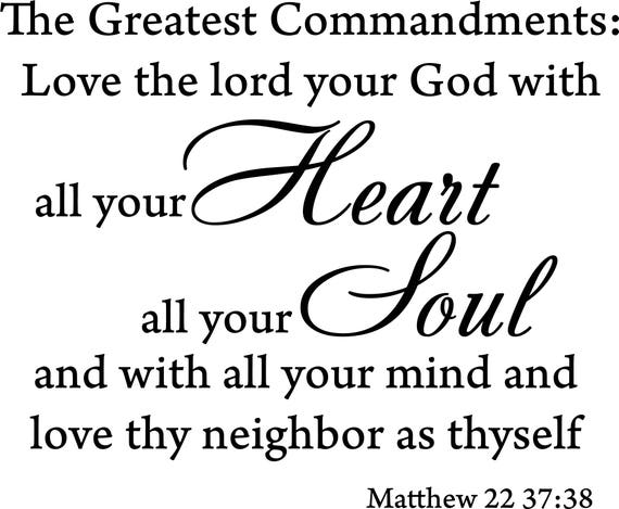 Bible Quote Matthew 22 37 38 Printable Wall Art | Etsy