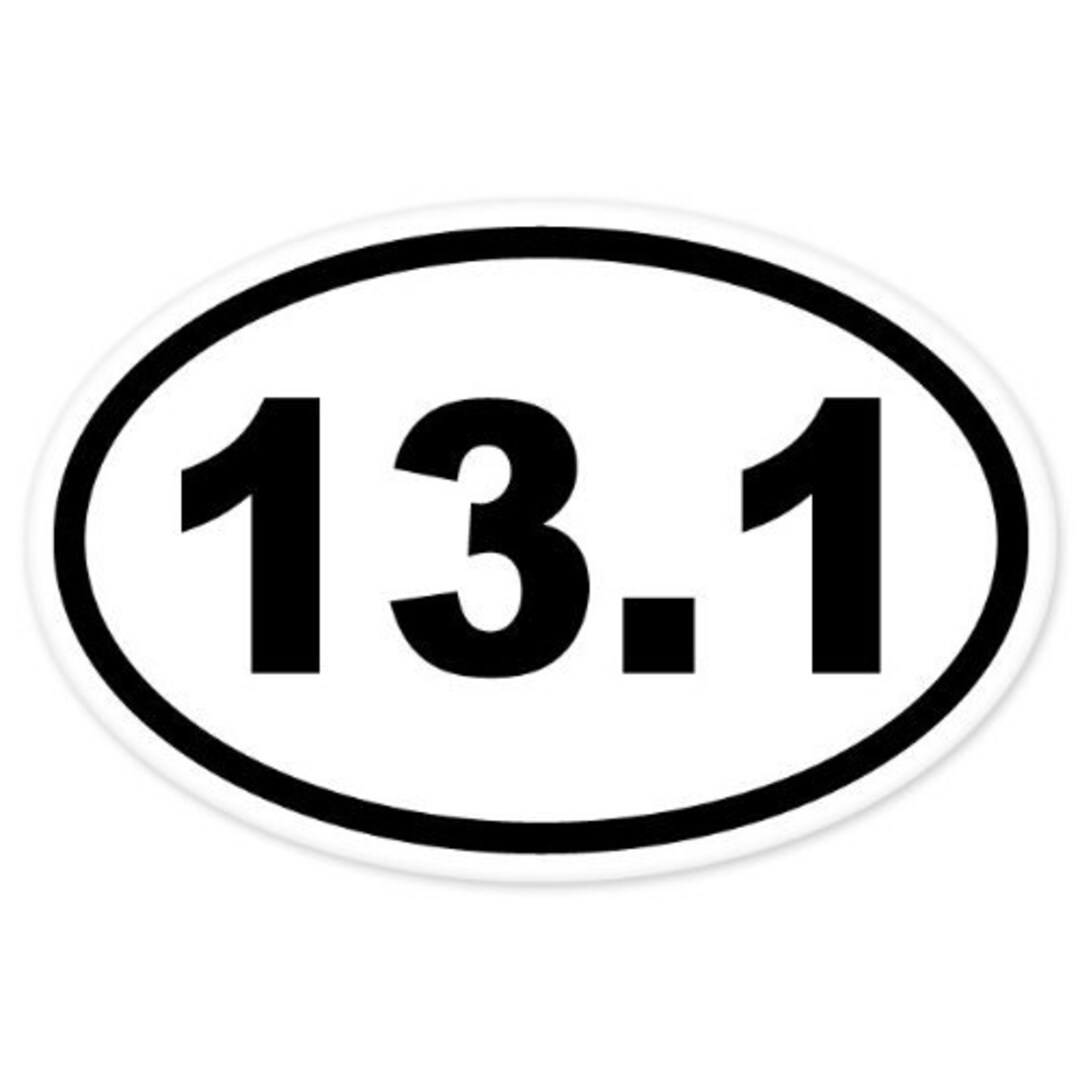 13.1 Oval Half Marathon Run Car Bumper Window Sticker 5" X 3" - Etsy