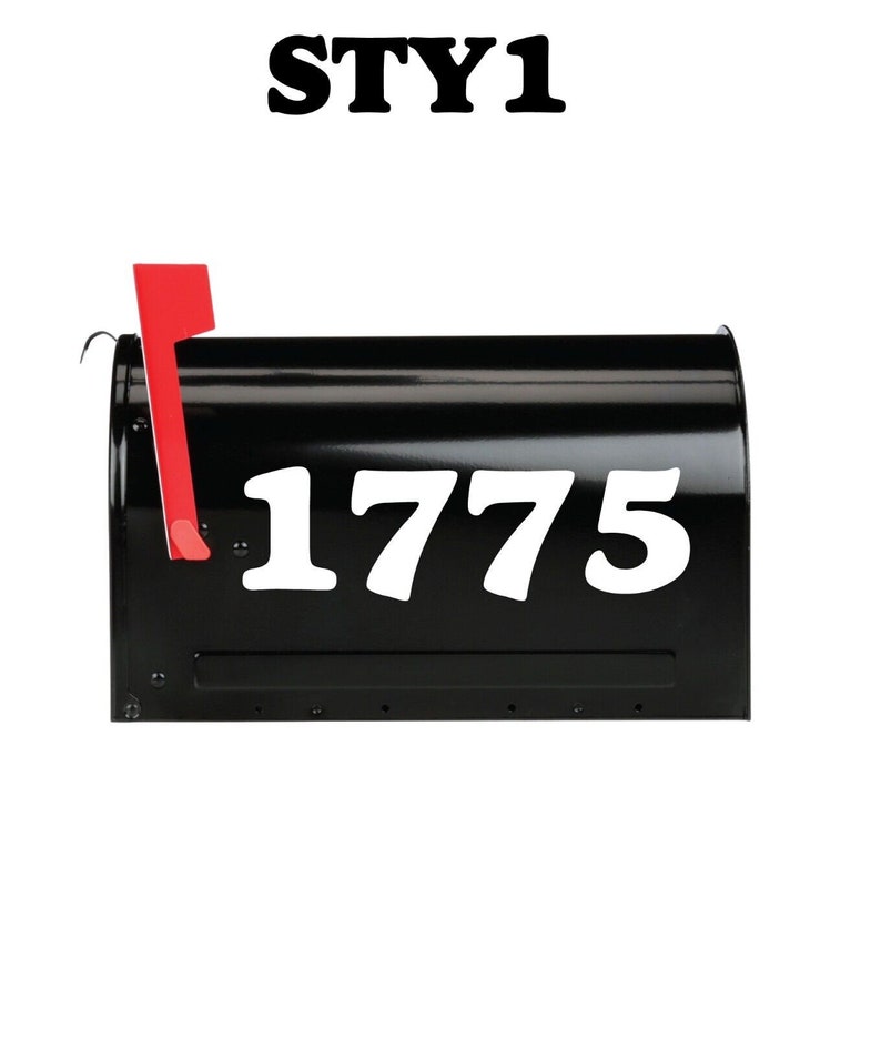 SET OF 2 Custom Mailbox Numbers Vinyl Decals Stickers Choose Size Color ...
